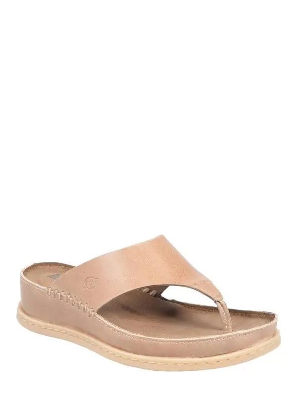 BØRN Edie Platform Flip Flop - Taupe Leather