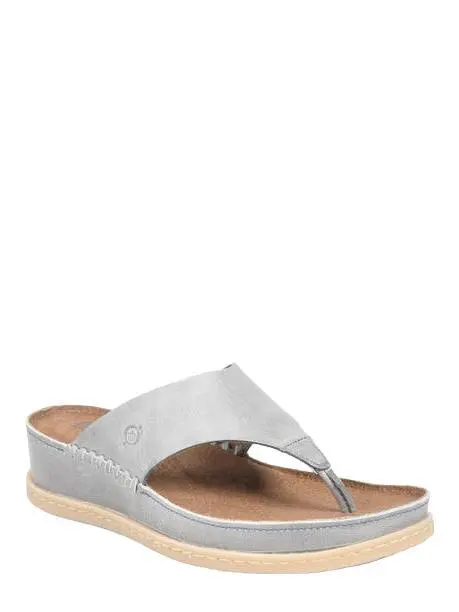 BØRN Edie Platform Flip Flop - Light Blue Leather