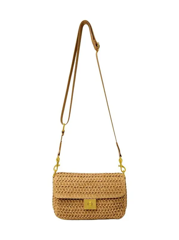 THINK ROYLN Raffia Convertible Clutch - Chai Open-weave Raffia