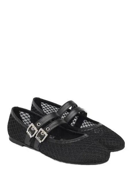 NEROGIARDINI Mesh Ballet Flat - Black