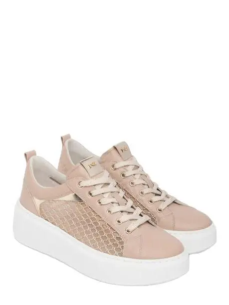 NEROGIARDINI Mesh Platform Sneakers - Rose