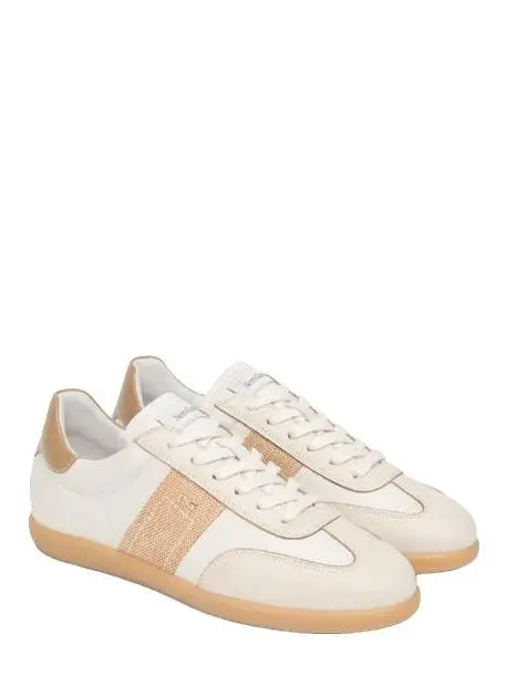 NEROGIARDINI Leather Low Top Sneakers - White/beige