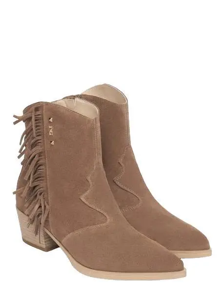 NEROGIARDINI Fringe Western Bootie - Whiskey