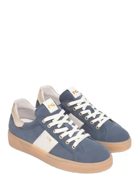 NEROGIARDINI Low Top Leather Sneaker - Denim