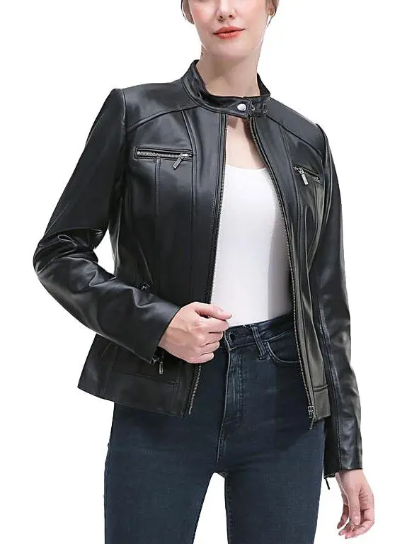 KIMI + KAI Ana Leather Moto Jacket - Black