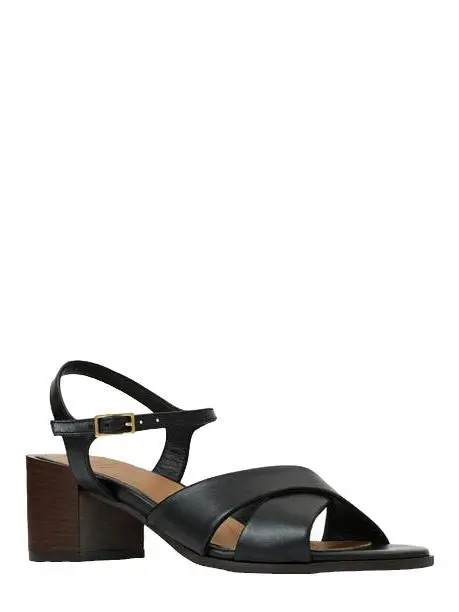 Aquatalia Domenica Weatherproof Ankle Strap Sandal - Black Nappa