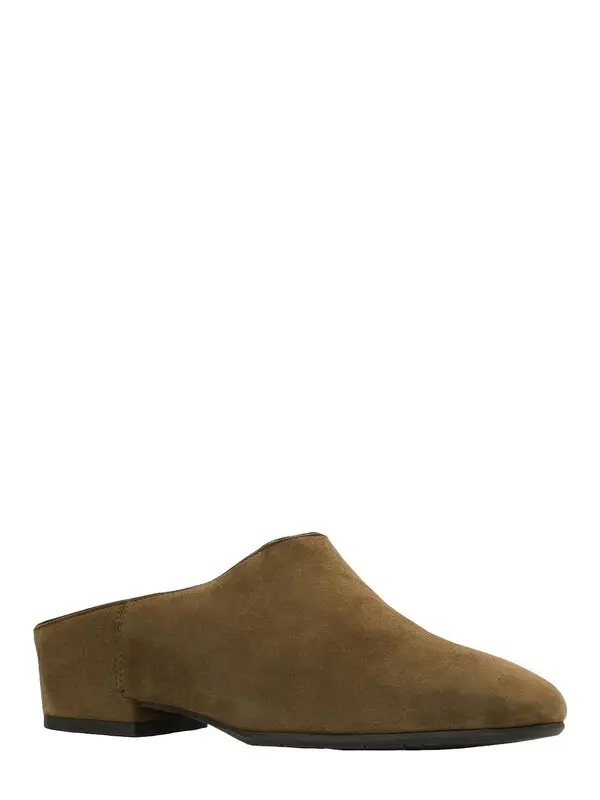 Aquatalia Umama Weatherproof Mules - Olive Suede