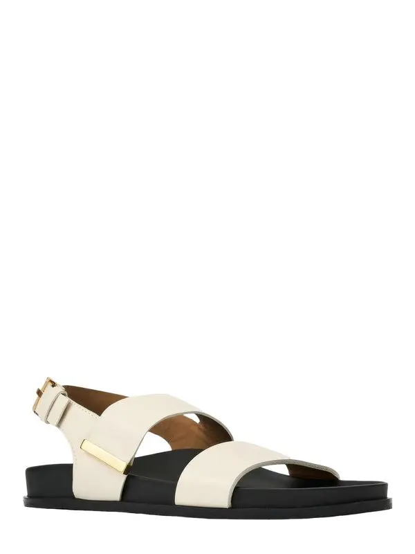 Aquatalia Irma Weatherproof Leather Quarter Strap Sandals - Soft White Calf