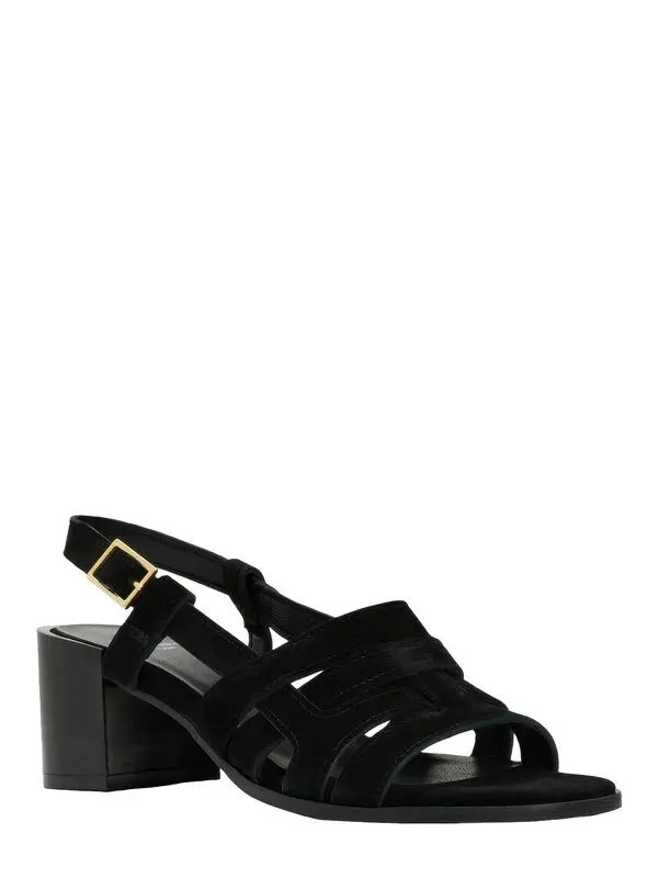 Aquatalia Dimaro Weatherproof Slingback Sandal - Black Suede