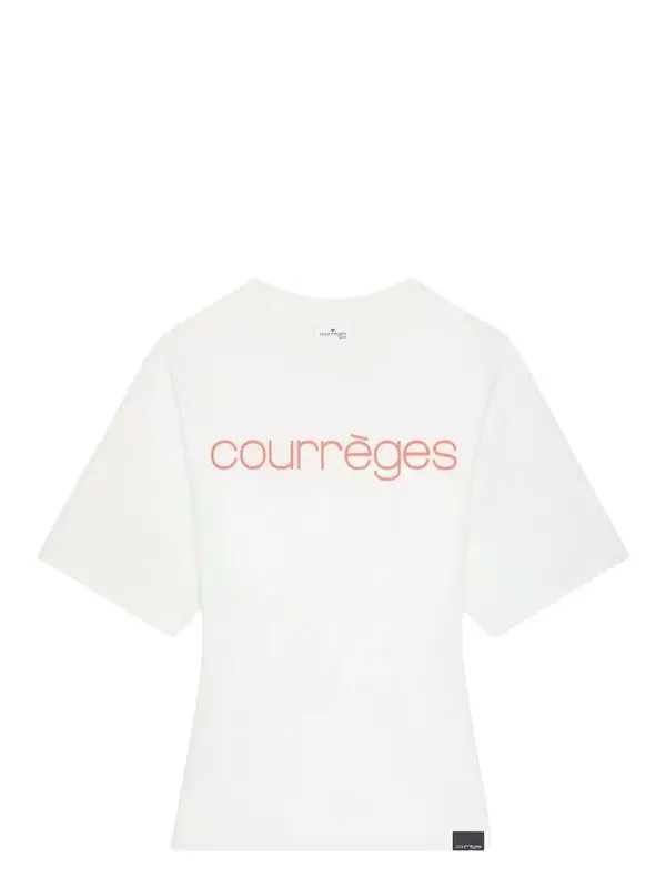 COURREGES Printed Waisted T-shirt - White