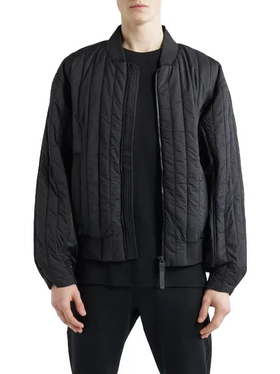 Rains Quilted Bomber Jacket - Black