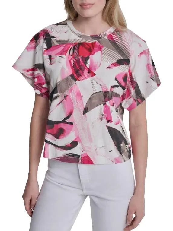 Dkny Printed Tee Shirt - Spring Wisps