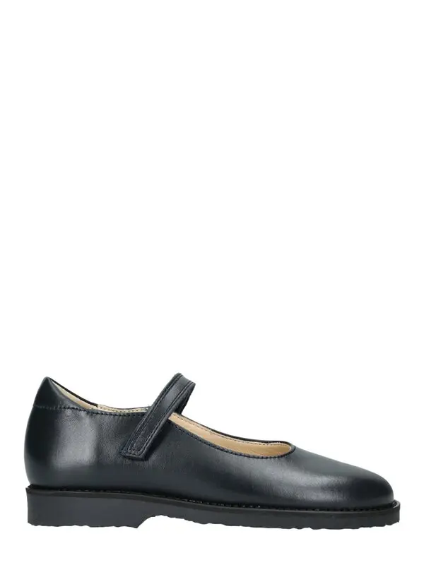 PAPOUELLI Leather Emilia Mary Janes - Navy