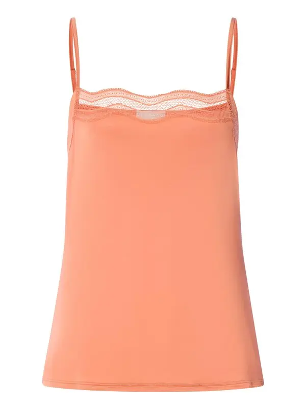Hanro Square-neck Cira Pyjama Top - Orange