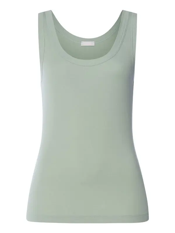 Hanro Stretch-cotton Sleep & Lounge Tank Top - Green