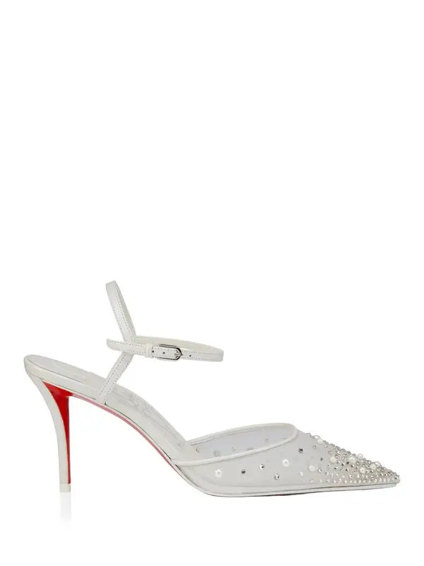 CHRISTIAN LOUBOUTIN Miss Z Riviera 80 Strass Embellished Pumps - White