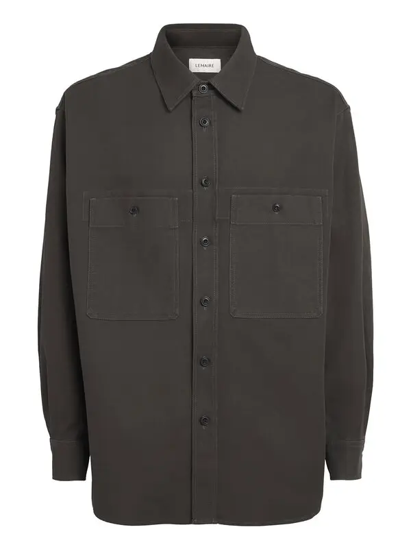 LEMAIRE Cotton Utility Shirt - Brown