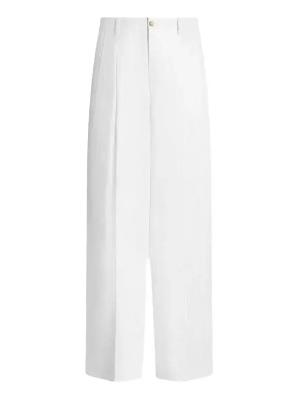 Dolce & Gabbana Pleated Wide-leg Trousers - White