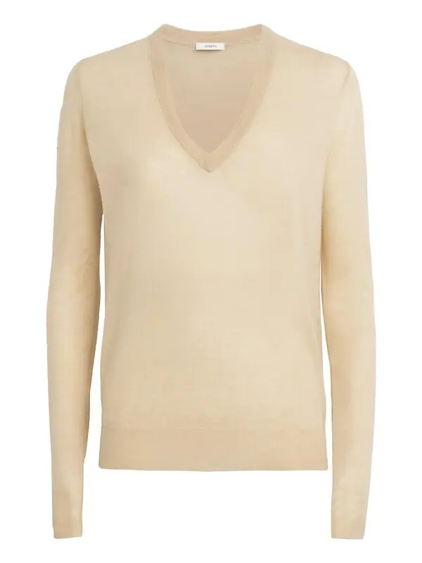 JOSEPH Cashmere V-neck Sweater - Pink