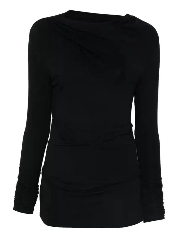 ENTIRE STUDIOS Draped Long Sleeve Top - Black