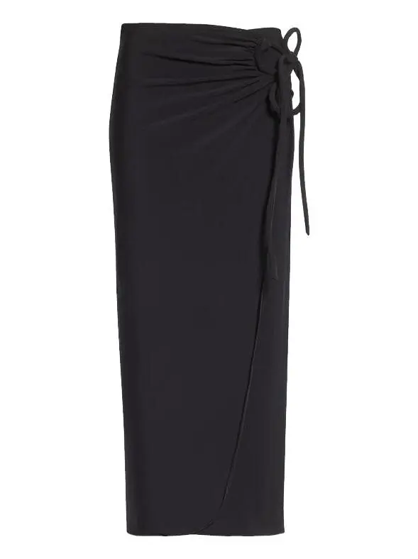 Max Mara Ruched Jersey Wrap Skirt - Black