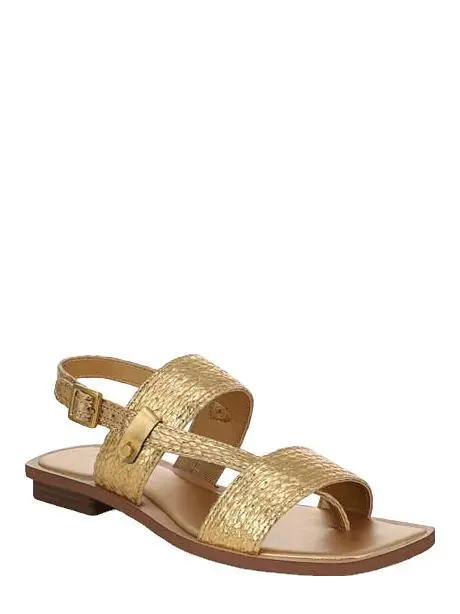 Franco Sarto Leather Sandals - Ocra Gold