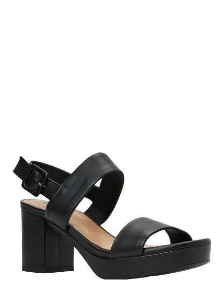 Aquatalia Melly Weatherproof Platform Sandal - Black Leather