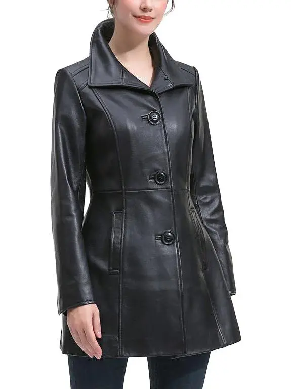 KIMI + KAI Ava Leather Coat - Black