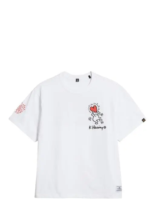Alpha Industries X Keith Haring Heart Graphic T-shirt - White