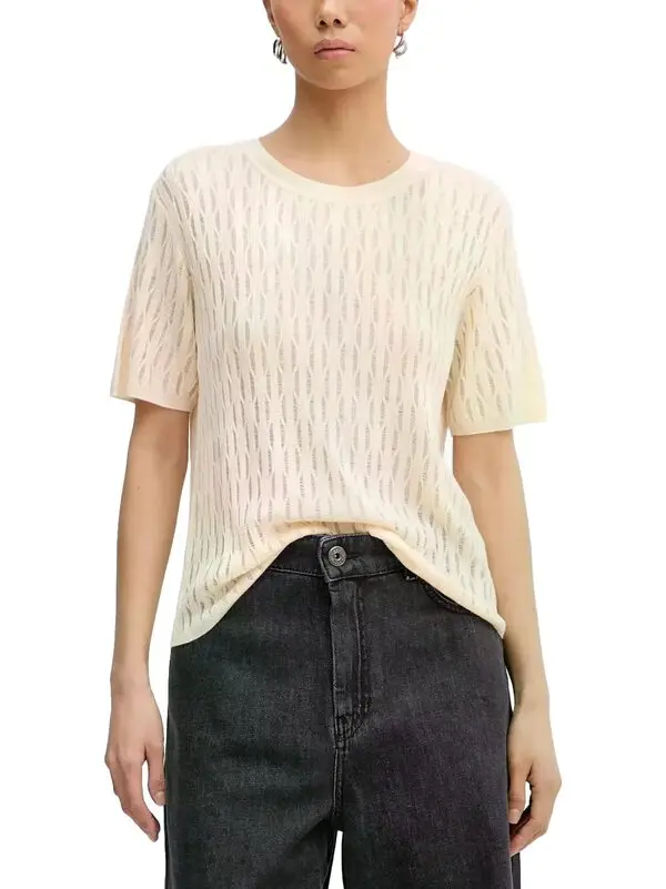 Patrizia Pepe Openwork T-shirt - Neutrals