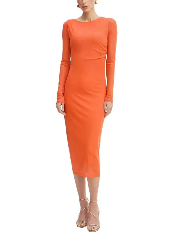 Patrizia Pepe Long-sleeve Midi Dress - Orange