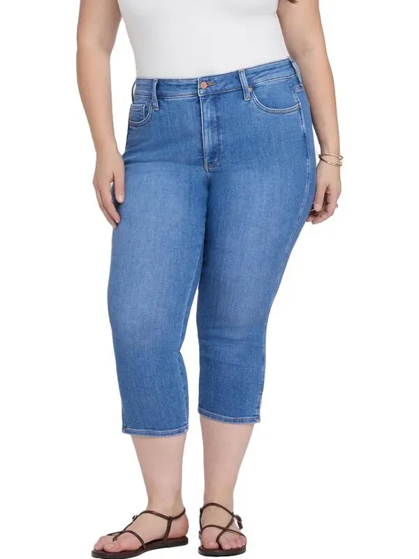 NYDJ Chloe Side Slit Capri Jeans - Blue Paradise