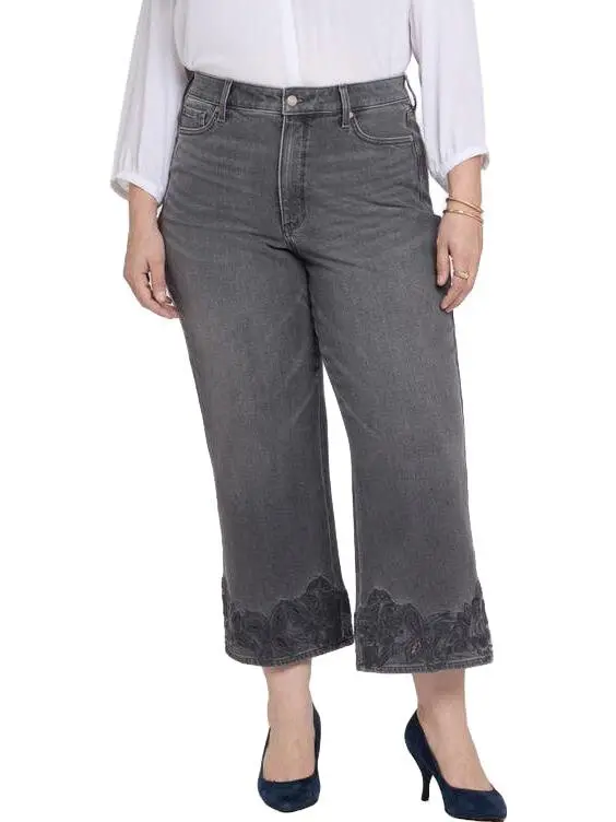 NYDJ Teresa Embroidered High-waist Ankle Jeans - Dusty Ash