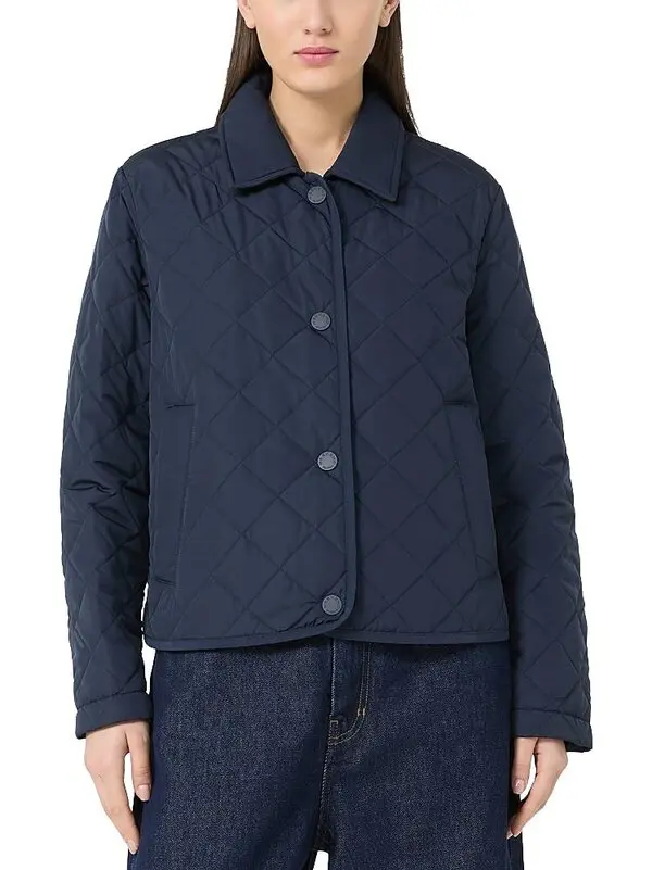 Max Mara Quilted Short Jacket - Navy