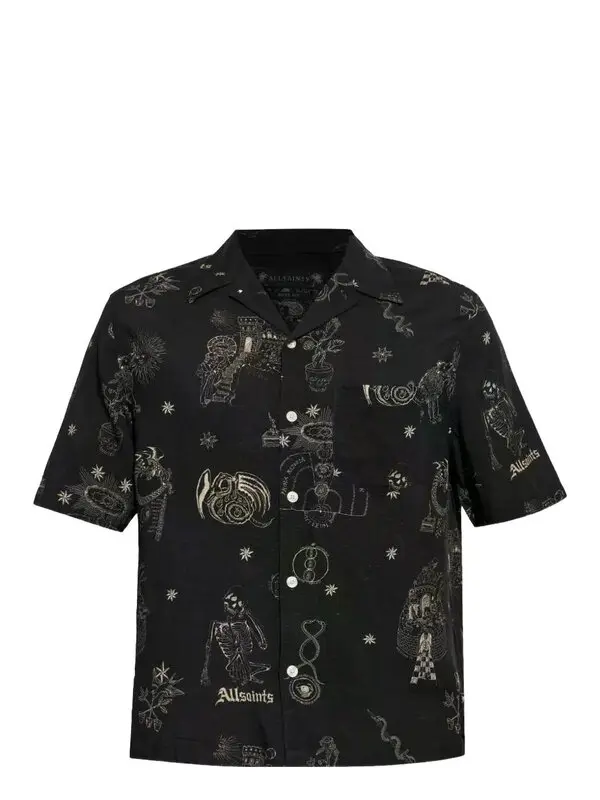 ALLSAINTS Graphic-print Shirt - Black