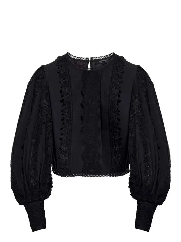 ALLSAINTS Hart Balloon-sleeve Top - Black