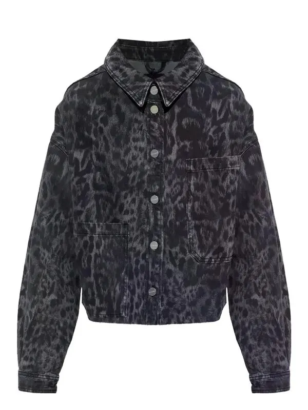 ALLSAINTS Nicky Leopard-print Denim Jacket - Black