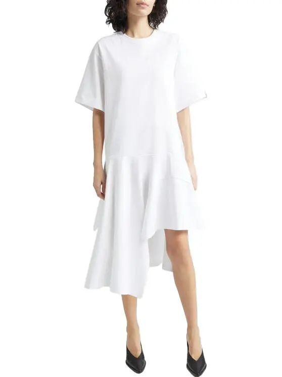 Stella McCartney Deconstructed Organic Cotton T-shirt Dress - Pure White