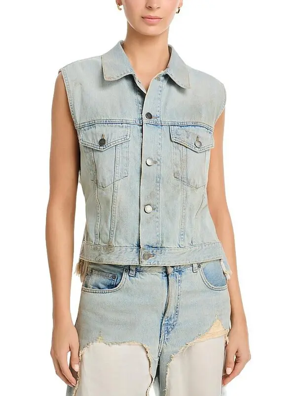 HAIKURE Ryder Denim Vest - Dusty Blue