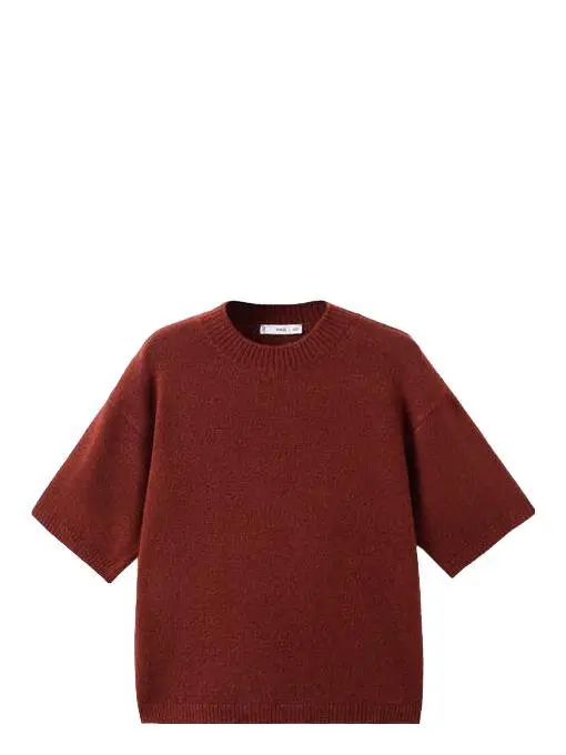 Mango Short Sleeve Sweater - Burnt Orange