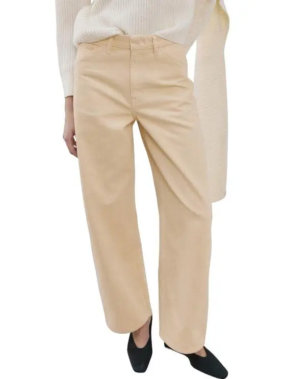 Mango Mid-rise Balloon Jeans - Vanilla