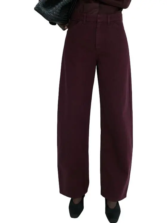 Mango Mid-rise Balloon Jeans - Wine