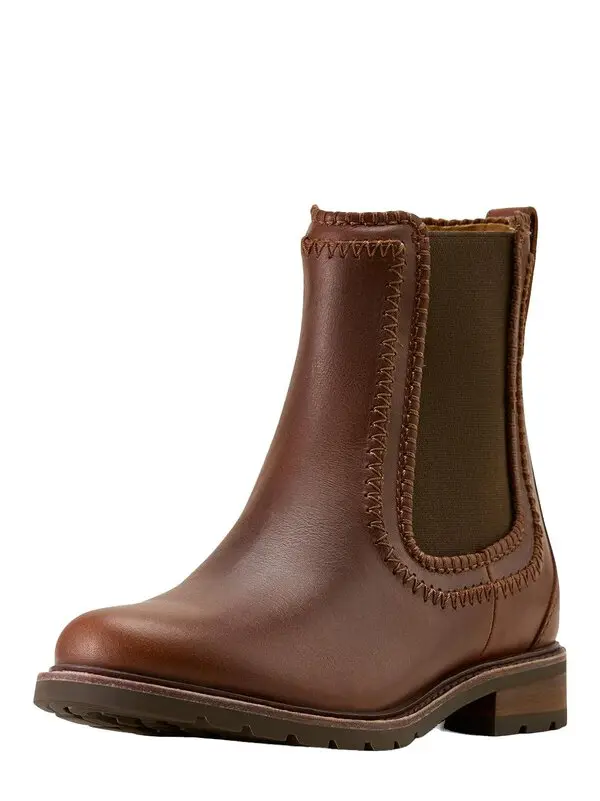 Ariat Wexford Blanket Stitch Chelsea Boot - Deep Cognac