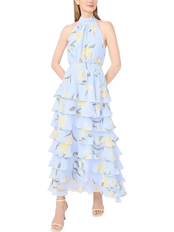 1.State Tiered Maxi Dress - Wind Surf