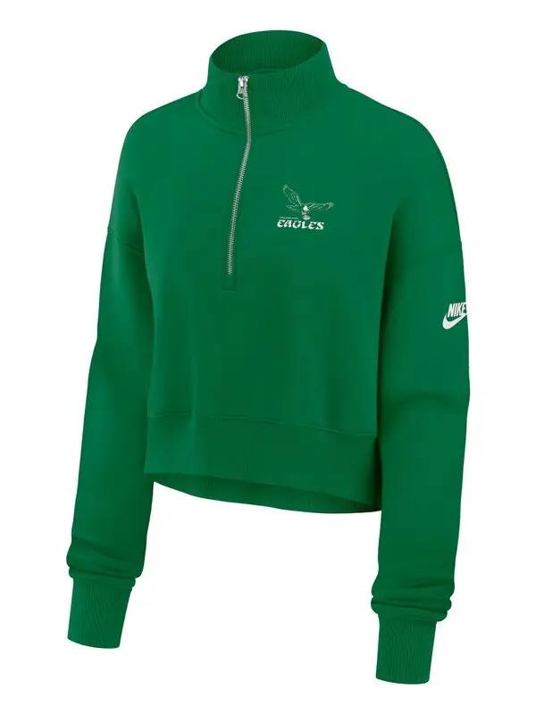 Nike Philadelphia Eagles Phoenix Nfl Quarter-zip Crew - Green