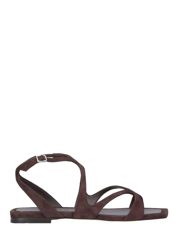 JIMMY CHOO Ayla Flat Sandals - Brown
