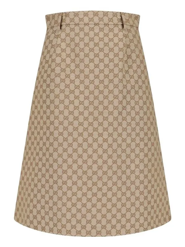 Gucci Gg Midi Skirt - Beige