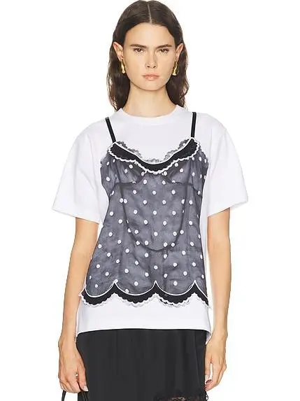 Marc Jacobs Trompe L'oeil Cami Tee - White Multi