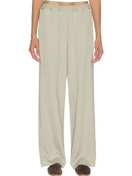 THE ROW Silk Wide Leg Pants - Cloudy Beige