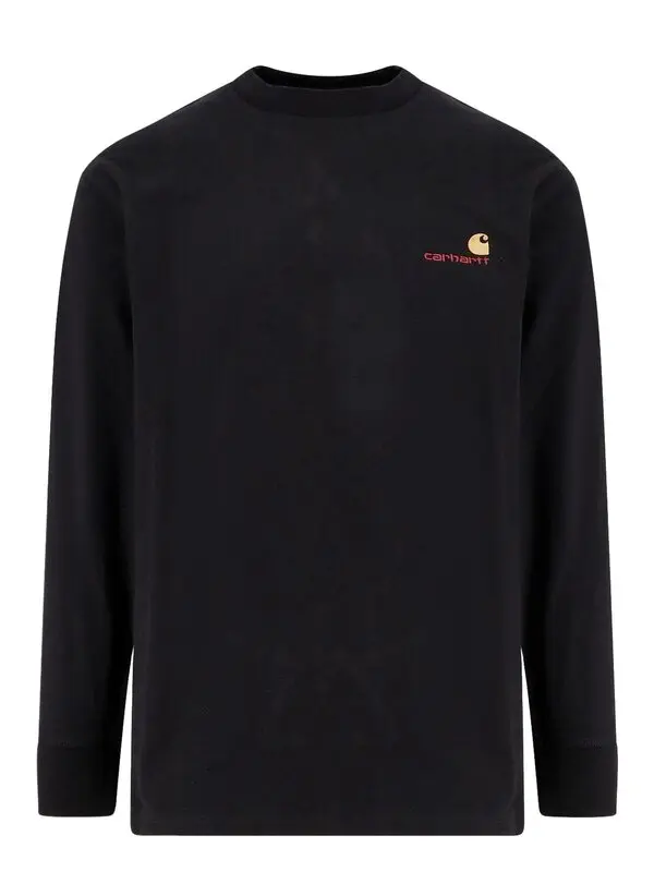 Carhartt Work In Progress L/s American Script Organic Cotton Tshirt - Black